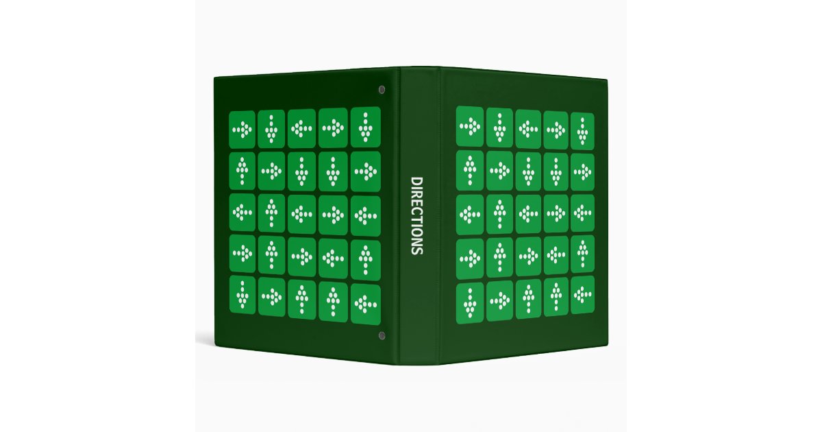 Directions - Shades of Green 3 Ring Binder | Zazzle
