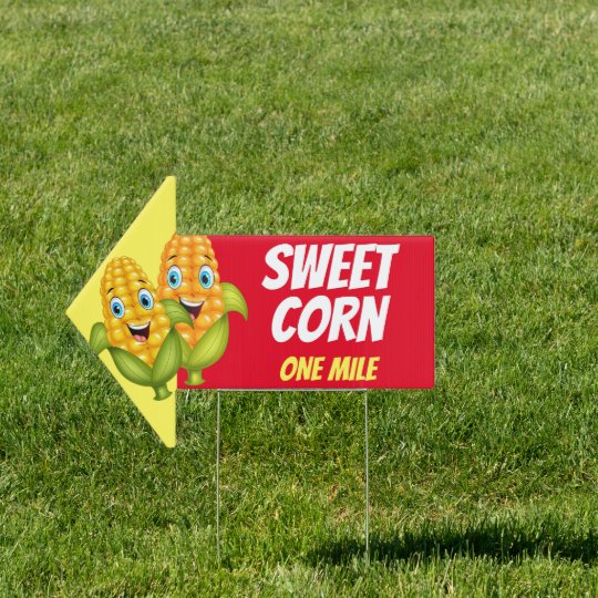 Directions to Fresh Sweet Corn Stand Arrow Sign | Zazzle.com