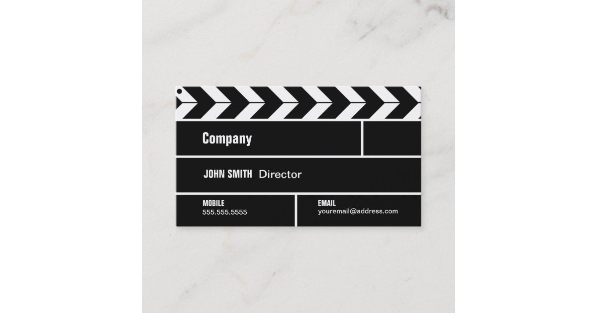 Director Clapperboard Film Movie Business Card | Zazzle