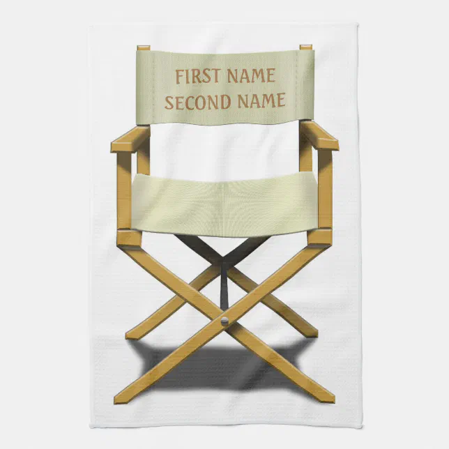 Directors chair design with your choice of name towel | Zazzle