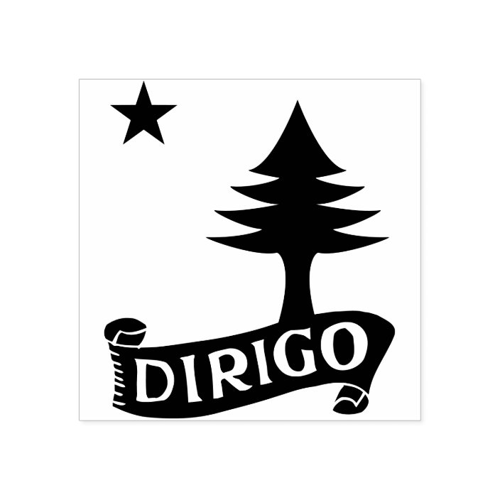 Dirigo / 1901 Maine Flag Rubber Stamp | Zazzle.com