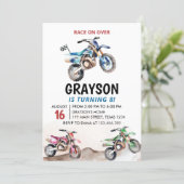 Dirt Bike Birthday Invitation Racing Motorbike | Zazzle