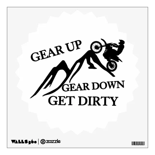 Dirt Bike Dirty Wall Decal | Zazzle