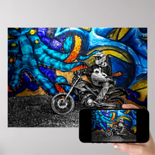 Dirt Bike Graffiti Urban Street Art Poster | Zazzle