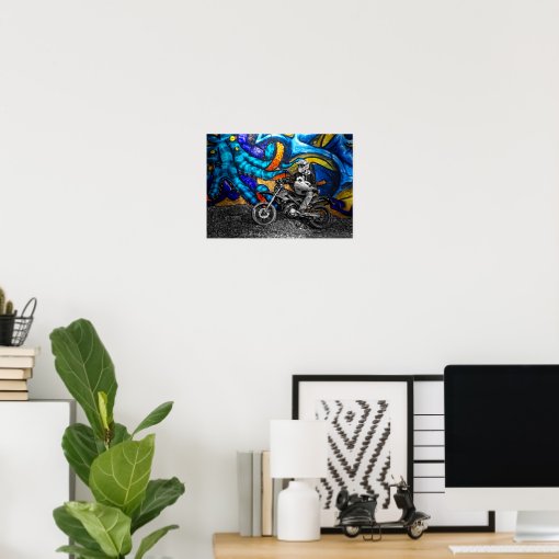 Dirt Bike Graffiti Urban Street Art Poster | Zazzle