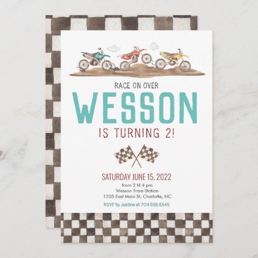 Dirt Bike Invitation, Motorcycle Invitation | Zazzle