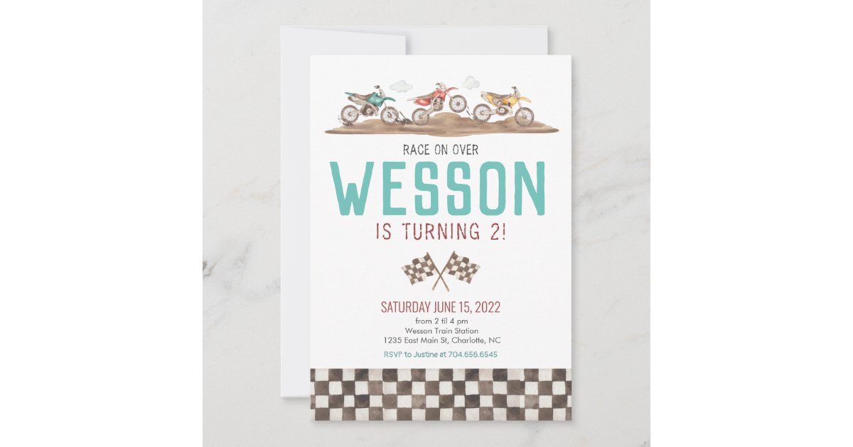 Dirt Bike Invitation, Motorcycle Invitation | Zazzle