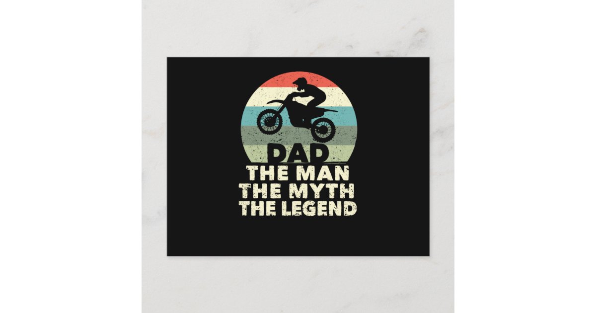 Dirt Bike Motocross MX Rider Dad The Man The Myth Postcard | Zazzle