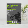 Dirt Bike Motocross PHOTO Green Graduation Invitation | Zazzle