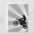 Dirt Bike Motocross Retro Sunburst Graduation Invitation | Zazzle