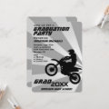 Dirt Bike Motocross Retro Sunburst Graduation Invitation | Zazzle