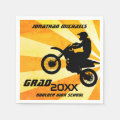Dirt Bike Motocross Retro Sunburst Graduation Napkins | Zazzle