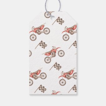 Dirt Bike Party Favor Tags | Racing Favor Tags | Zazzle