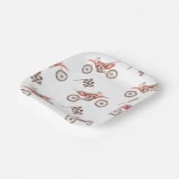 Dirt Bike Party Paper Plates | Bike Paper Plates | Zazzle