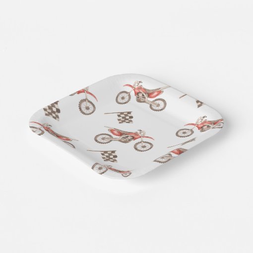 Dirt Bike Party Paper Plates | Bike Paper Plates | Zazzle