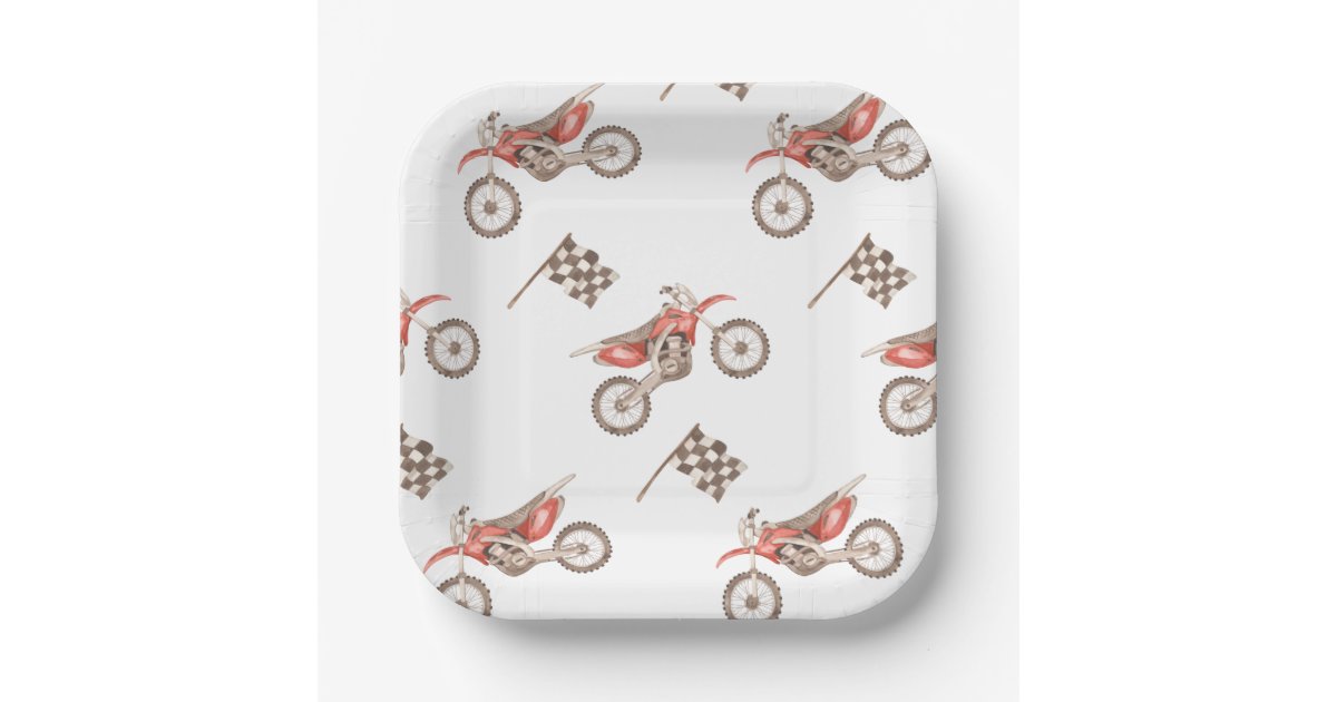Dirt Bike Party Paper Plates | Bike Paper Plates | Zazzle