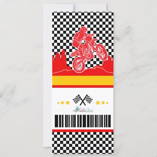 Dirt Bike Ticket Pass Birthday Party Invitation | Zazzle