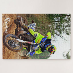 Dirt Motorcycle Bike Motocross Racing Personalized Jigsaw Puzzle | Zazzle