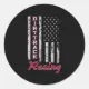 Dirt Track Racing American Flag Classic Round Sticker | Zazzle