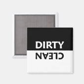 Dirty-Clean Minimalist Black and White Colorblock Magnet | Zazzle