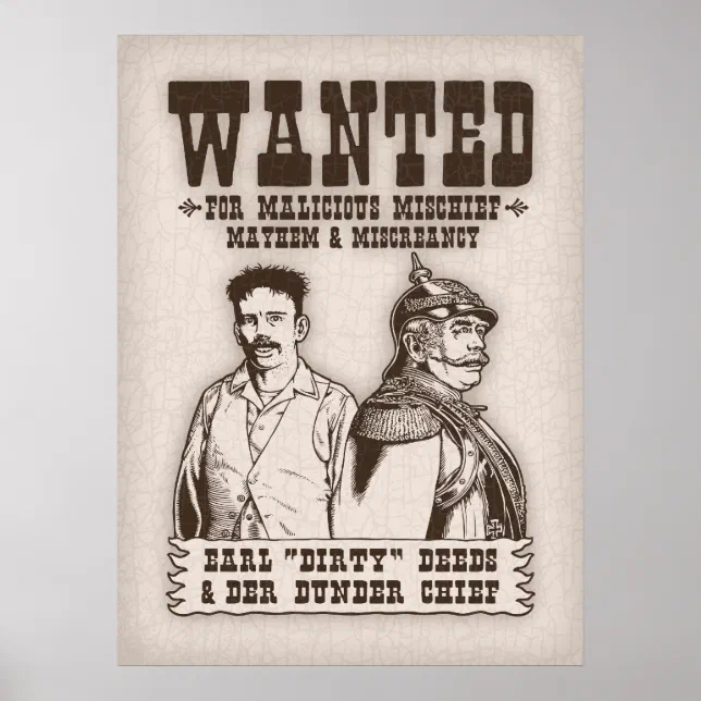 Dirty Deeds & Der Dunder Chief Poster | Zazzle