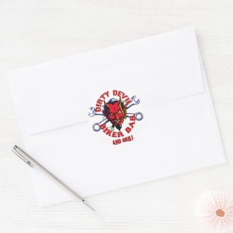 dirty devil biker bar and grill stickers | Zazzle