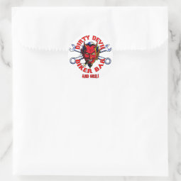 dirty devil biker bar and grill stickers | Zazzle