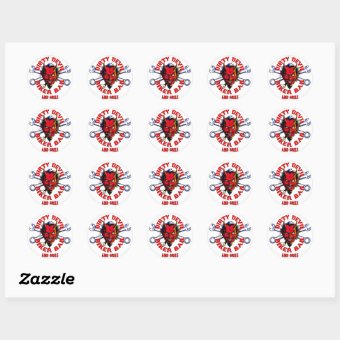 dirty devil biker bar and grill stickers | Zazzle