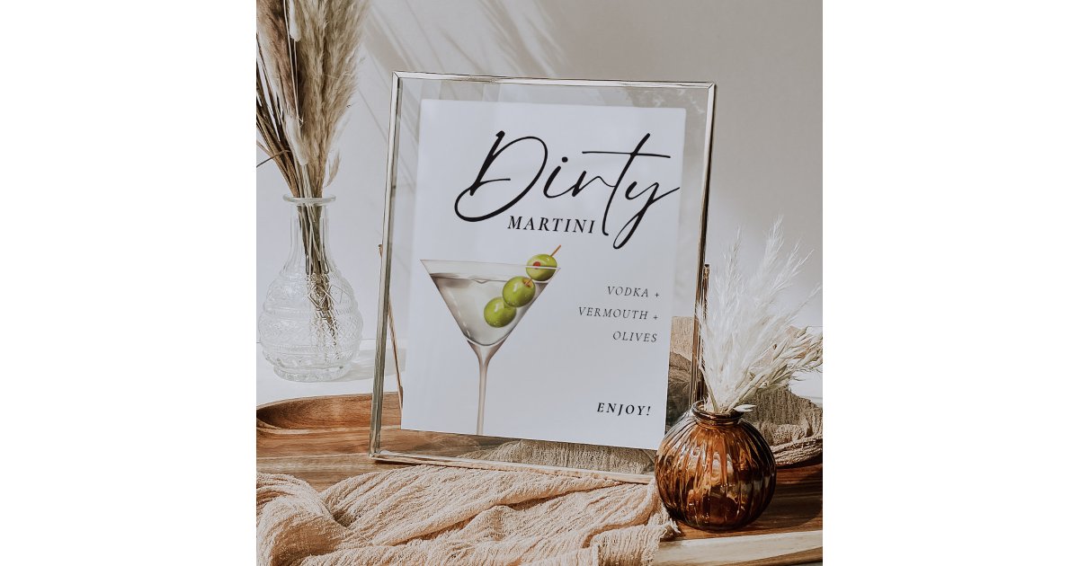 Dirty Martini Sign Signature Drink | Zazzle