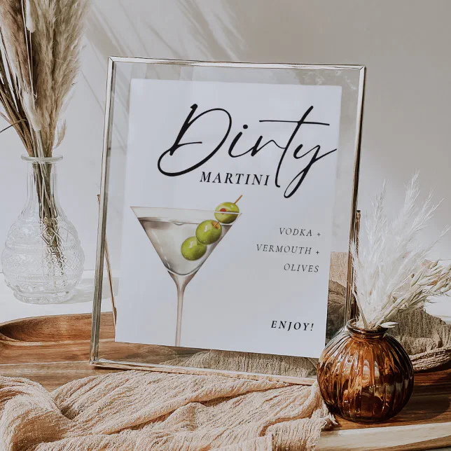 Dirty Martini Sign Signature Drink | Zazzle