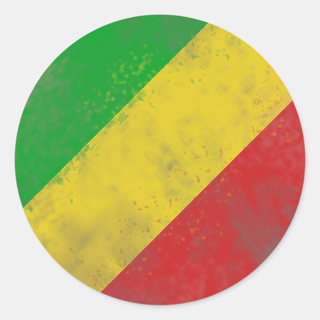 Dirty Rasta Colored Bars Classic Round Sticker | Zazzle