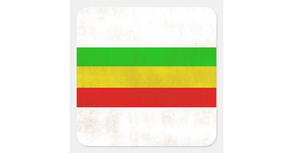Dirty Rasta Stripes Square Sticker | Zazzle