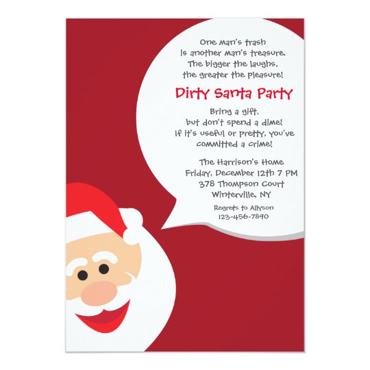 Dirty Santa Christmas Party Invitation Zazzle Dirty Santa Christmas Party Invitation Zazzle