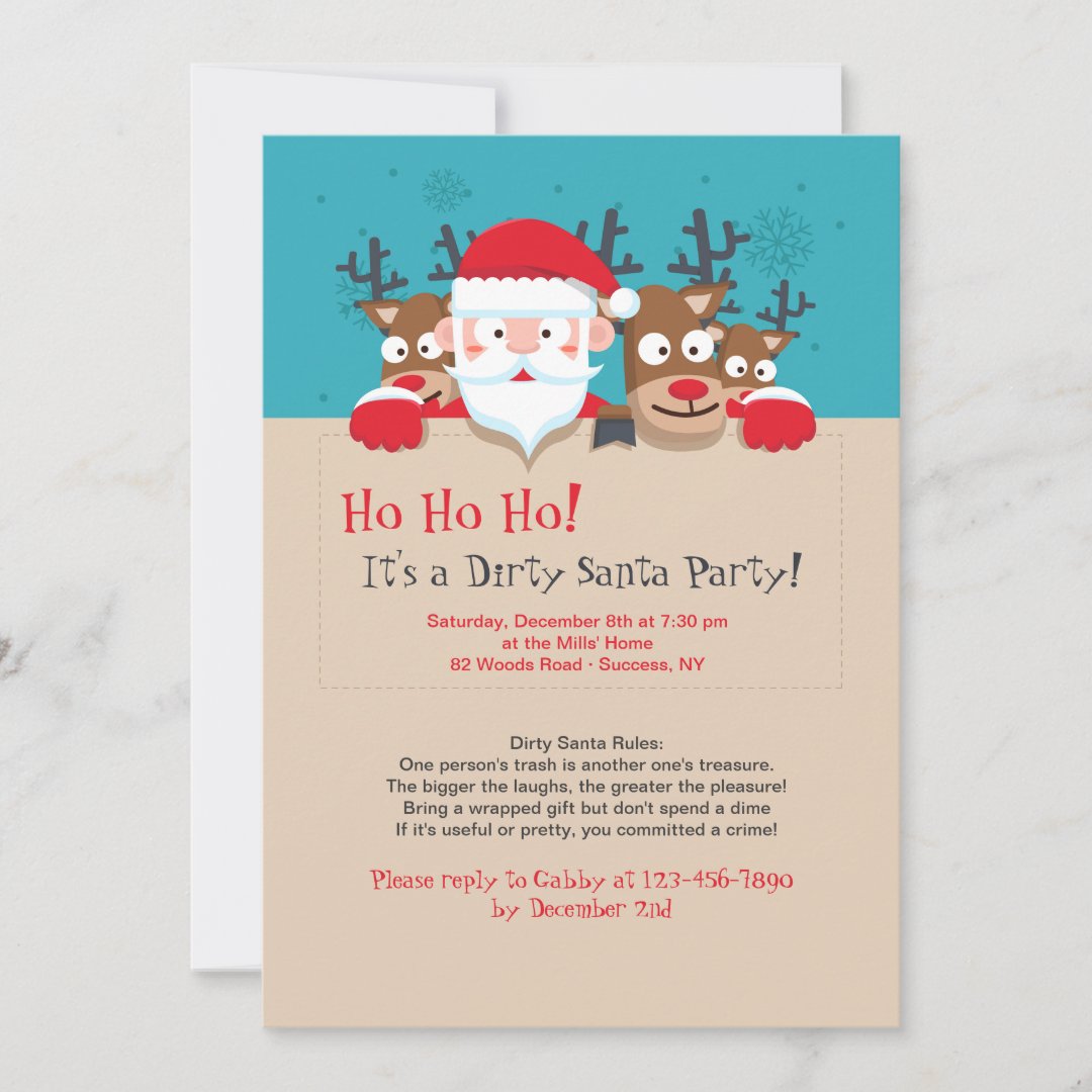 Dirty Santa Party Invitation | Zazzle