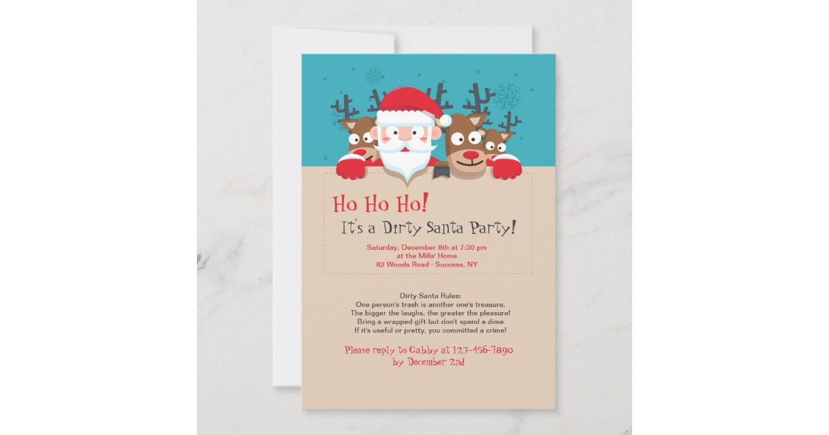 Dirty Santa Party Invitation | Zazzle