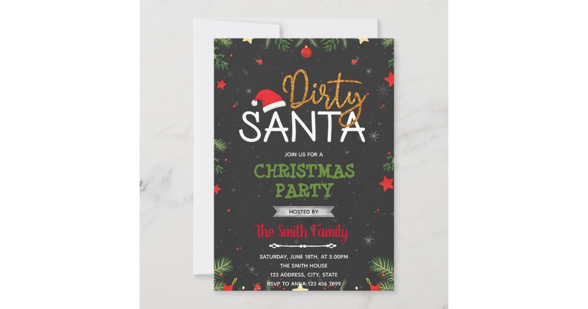 Dirty Santa theme party Invitation | Zazzle