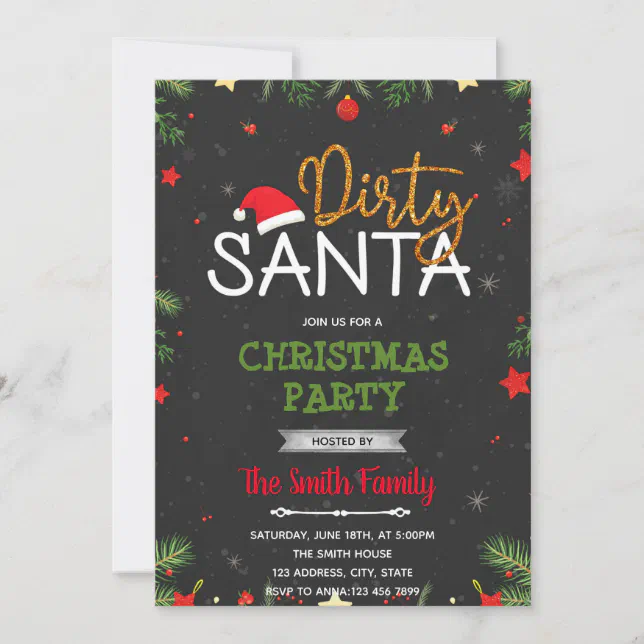 Dirty Santa theme party Invitation | Zazzle
