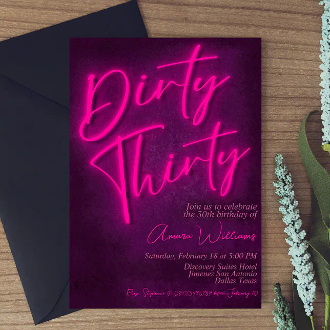 Dirty Thirty - 30th Birthday Invitation | Zazzle