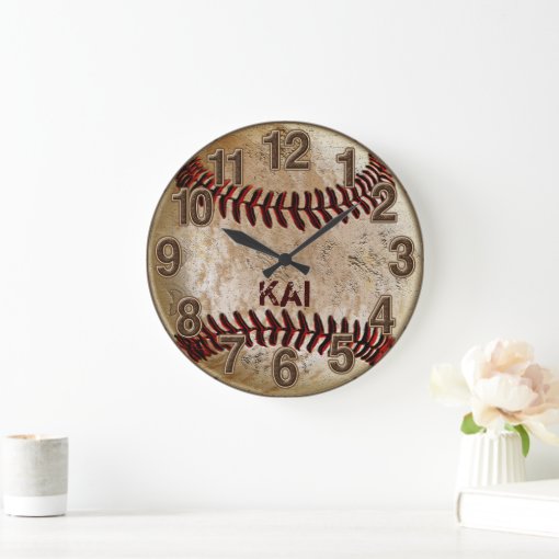 Dirty Unique PERSONALIZED Baseball Clocks | Zazzle