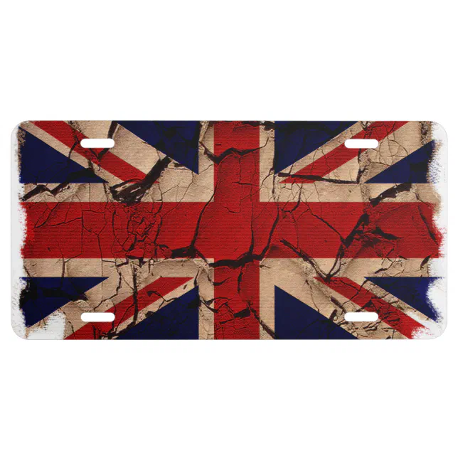Dirty Vintage UK Union Jack Flag License Plate | Zazzle