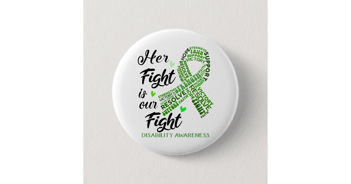 Disability Awareness Month Ribbon Gifts Button | Zazzle
