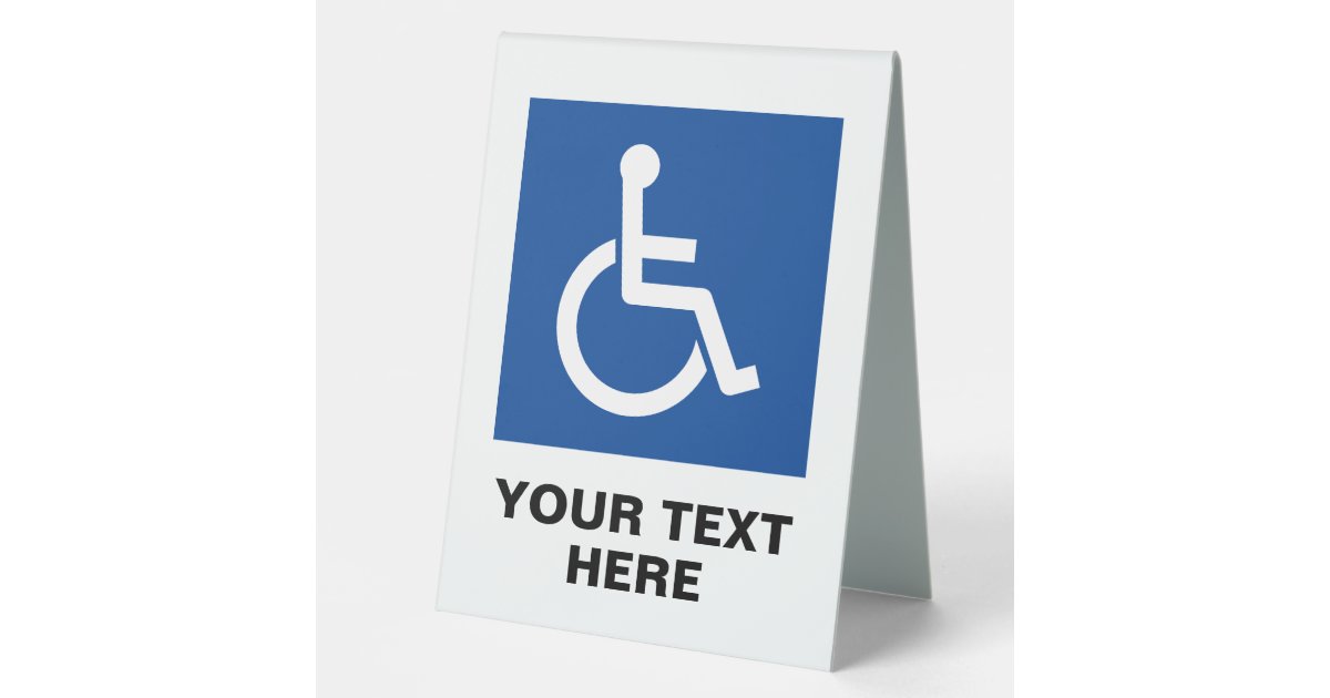 Disability handicapped access wheelchair friendly table tent sign | Zazzle