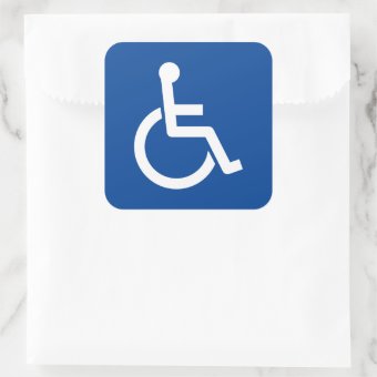 Disability sign wheelchair icon disabled symbol square sticker | Zazzle