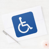 Disability sign wheelchair icon disabled symbol square sticker | Zazzle