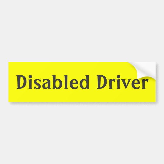 Disabled driver yellow bumper stickers | Zazzle.com