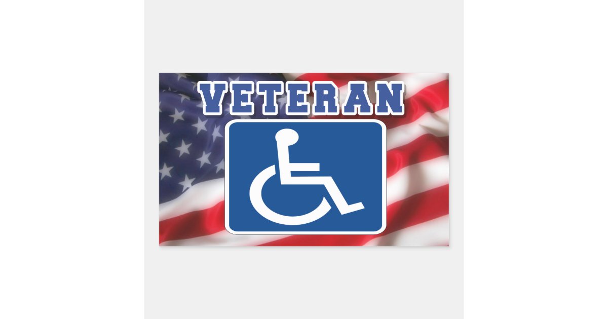 Disabled Handicapped Veteran USA Rectangular Sticker | Zazzle