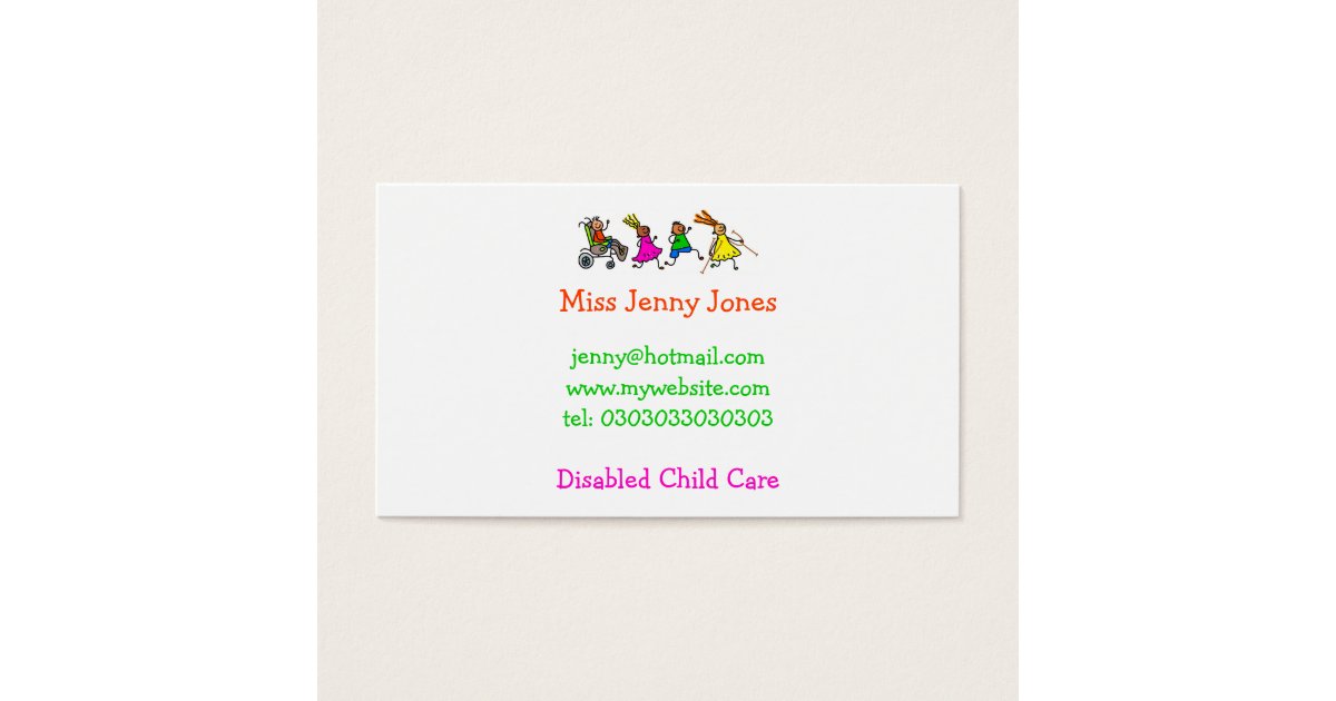 Disabled Kids, Special Needs Business Card | Zazzle.com