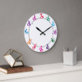 Disabled Stickman Having Fun! Large Clock | Zazzle