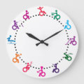 Disabled Stickman Having Fun! Large Clock | Zazzle