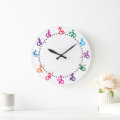 Disabled Stickman Having Fun! Large Clock | Zazzle